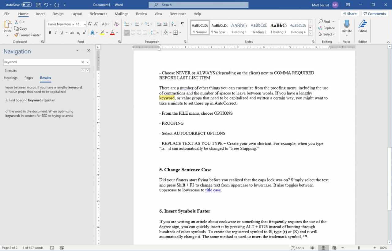 Top 7 Microsoft Word Shortcuts for Writers - BKA Content